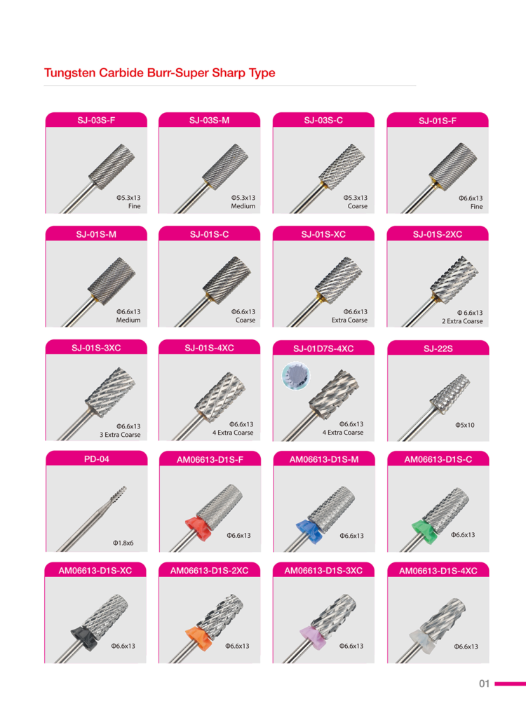 TUNGSTEN CARBIDE BURR-SUPER SHARP TYPE – MP Beautypro