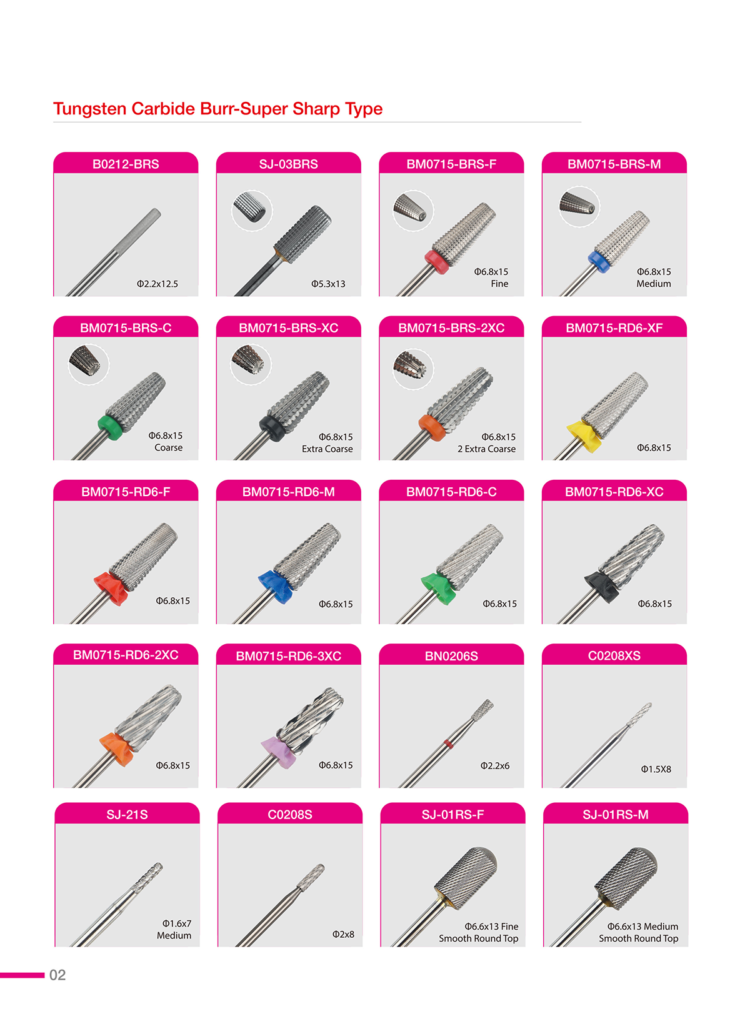 TUNGSTEN CARBIDE BURR-SUPER SHARP TYPE – MP Beautypro